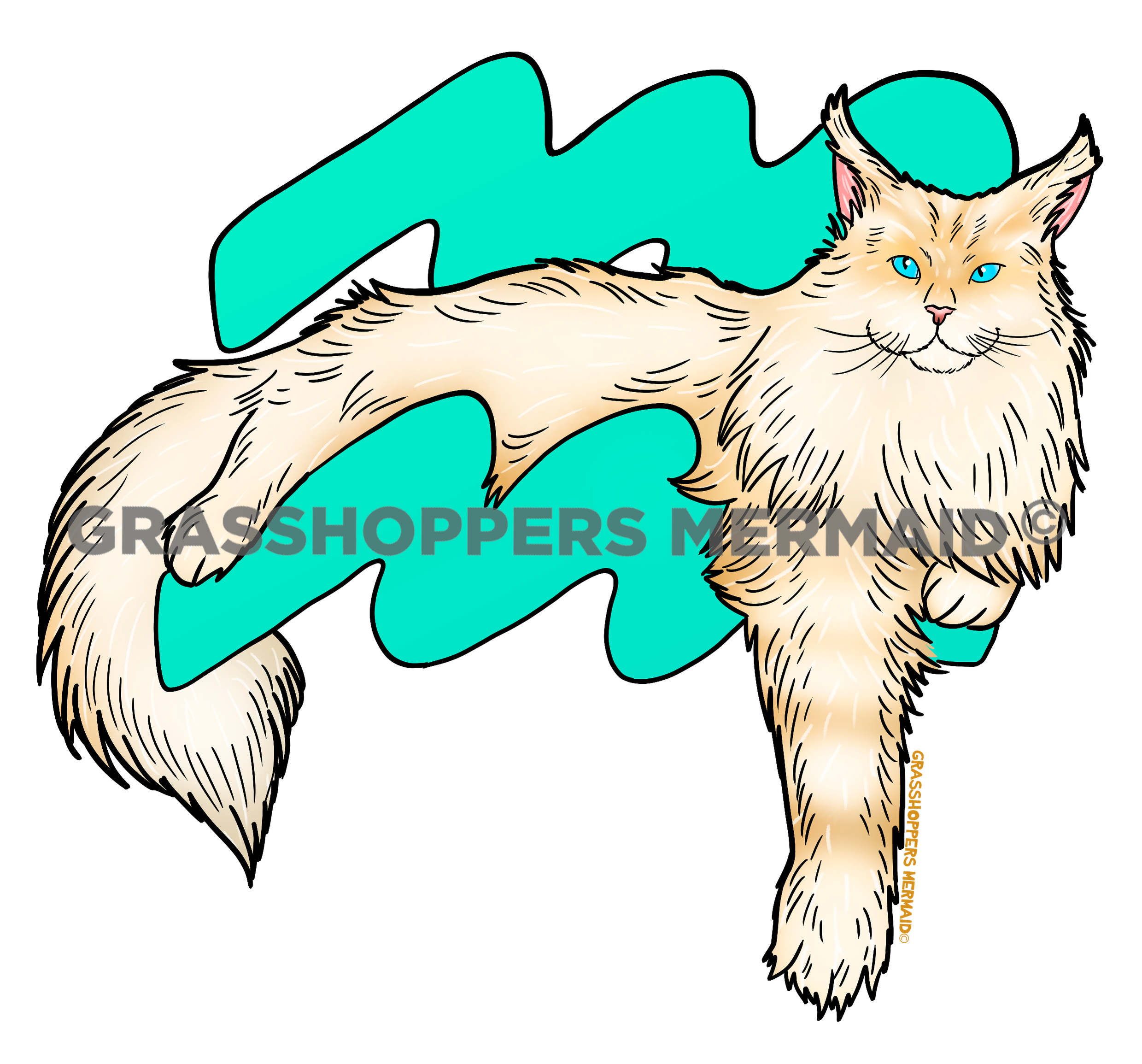 Aquarius Cat – Grasshopper's Mermaid