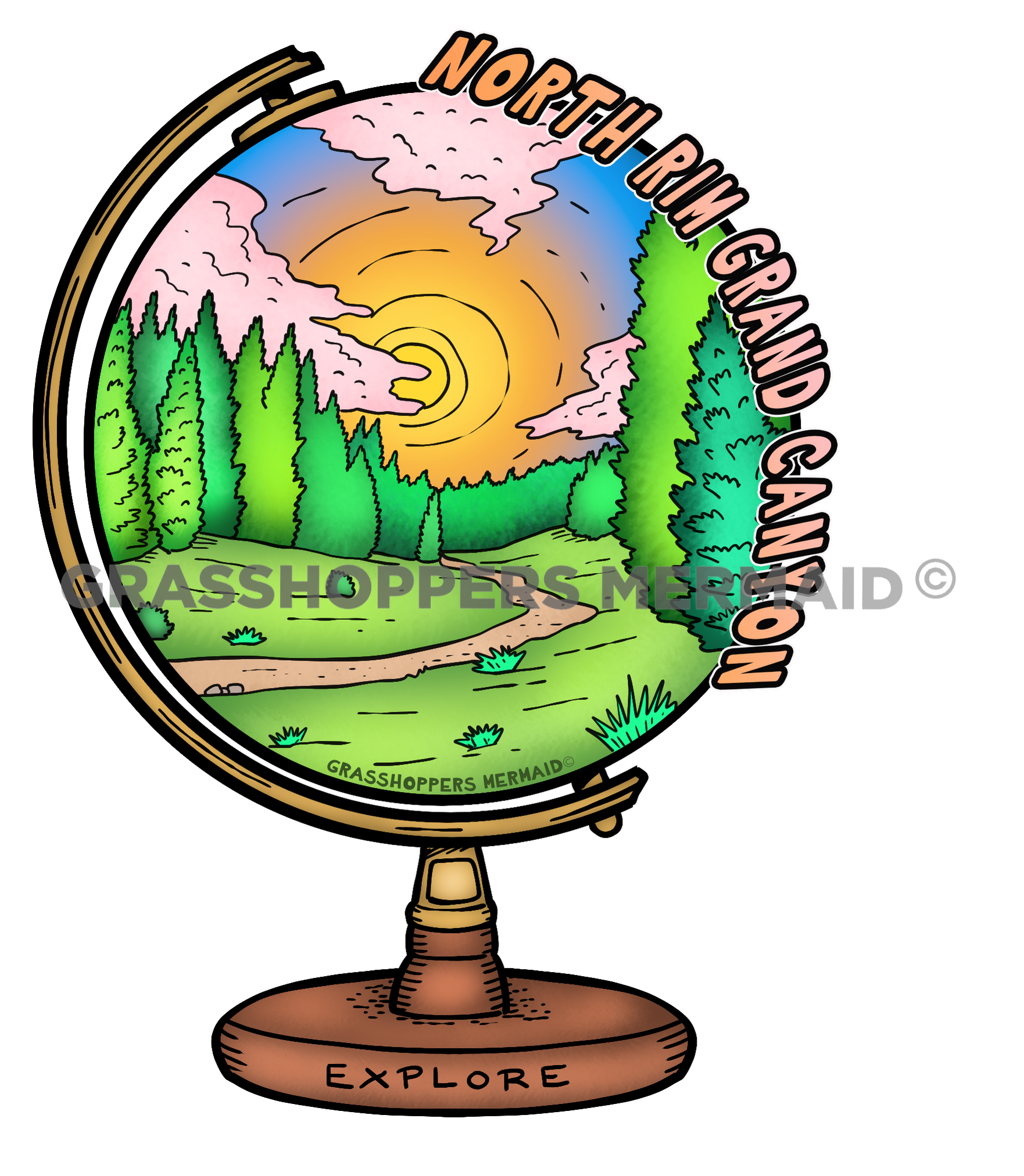 Hiking Path Globe – Grasshopper's Mermaid