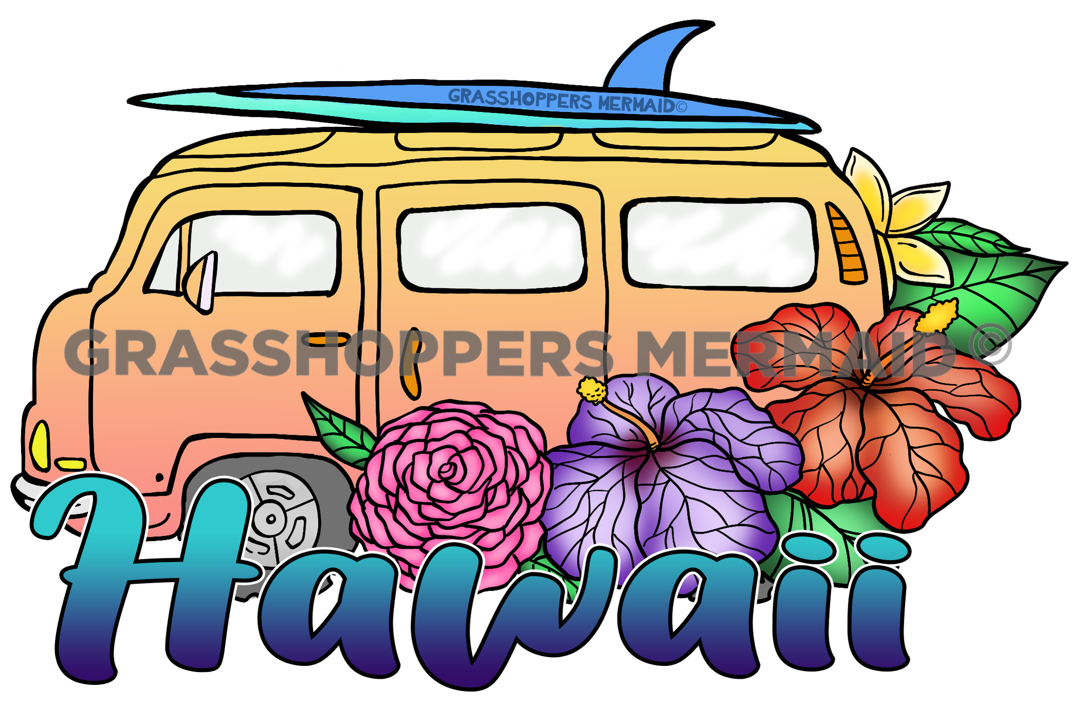 Surf Day Flowers – Grasshopper's Mermaid