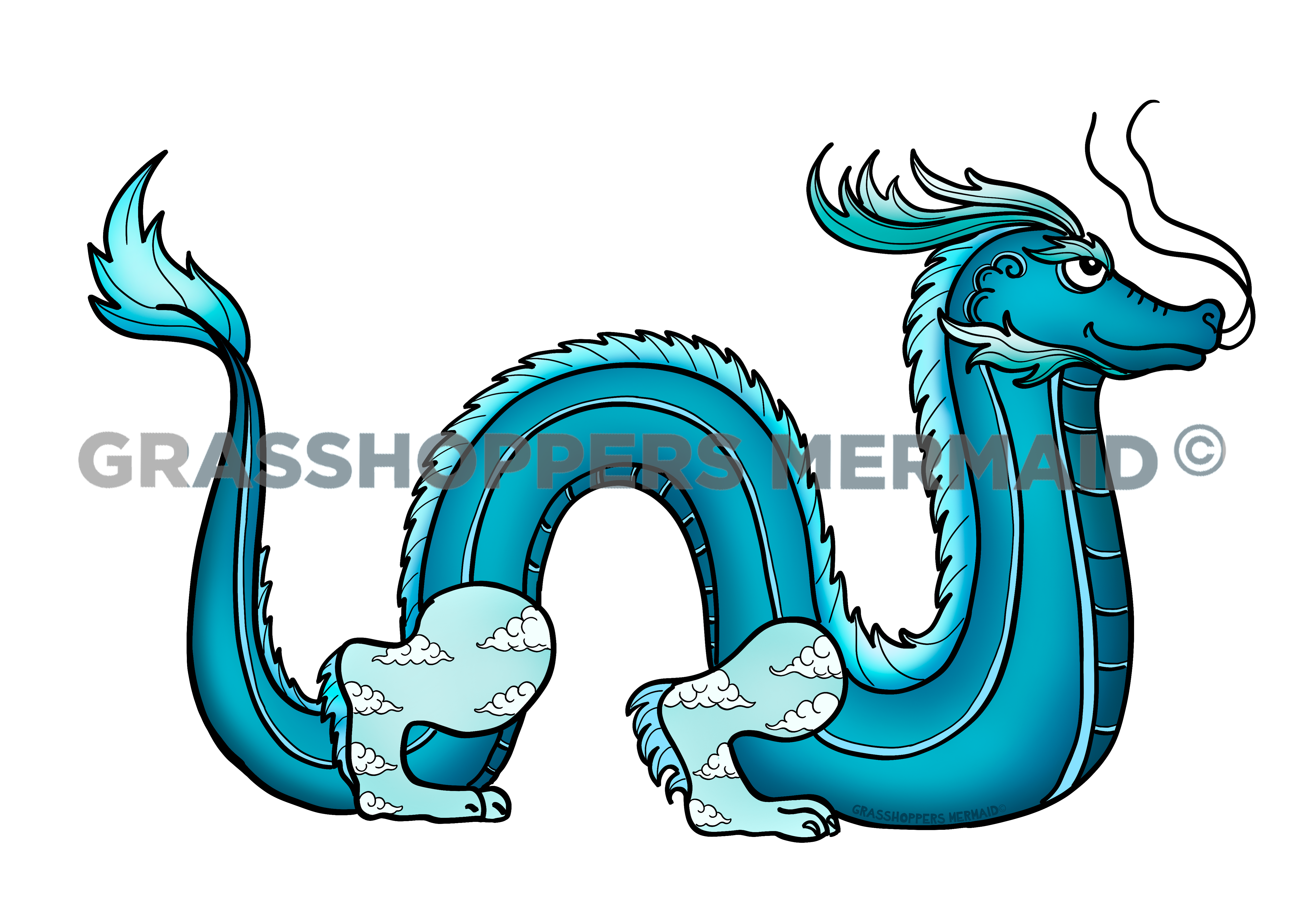 Traditional Blue Dragon – Grasshopper's Mermaid