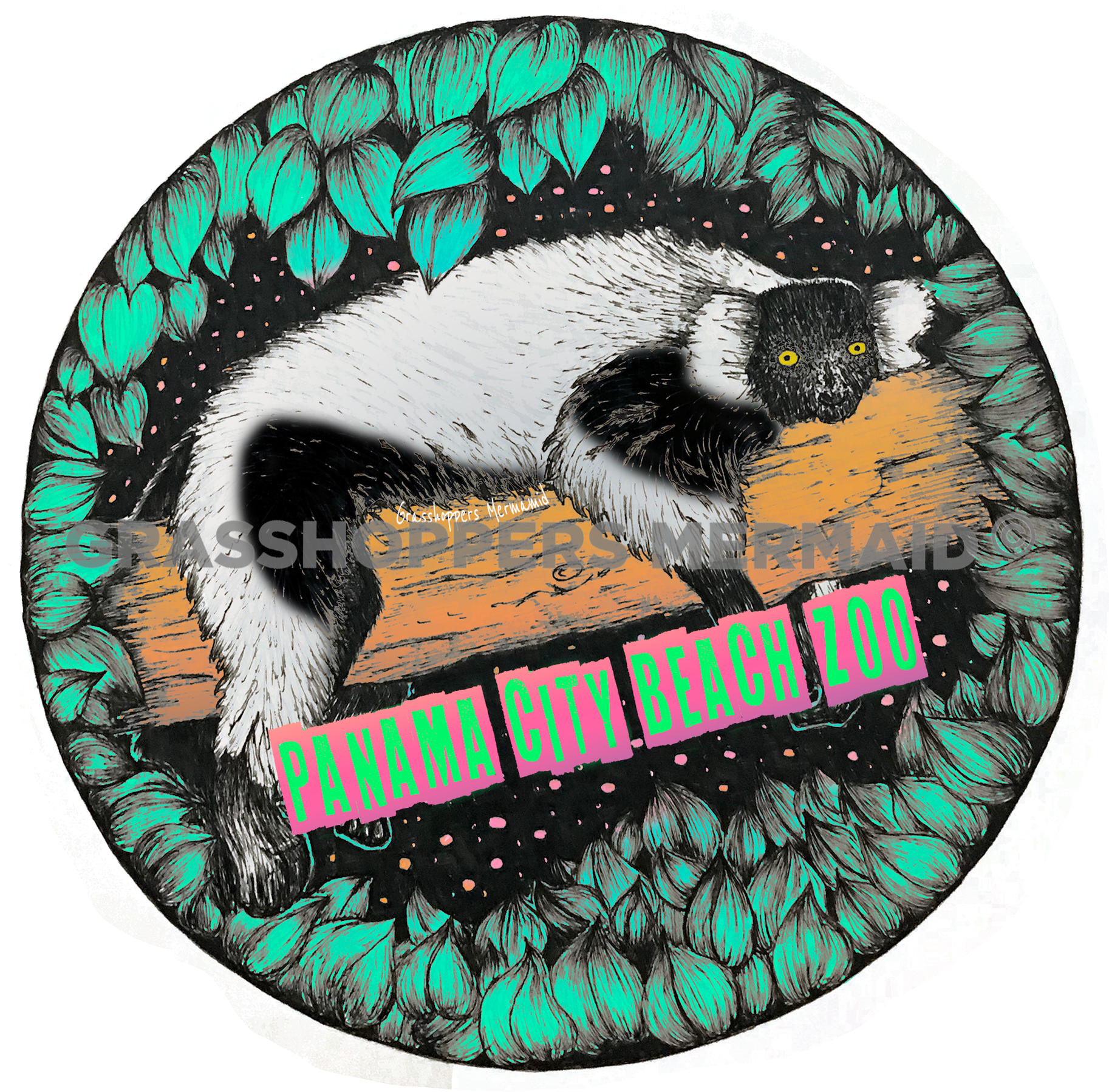 Ruffed Lemur Sticker – Grasshopper's Mermaid